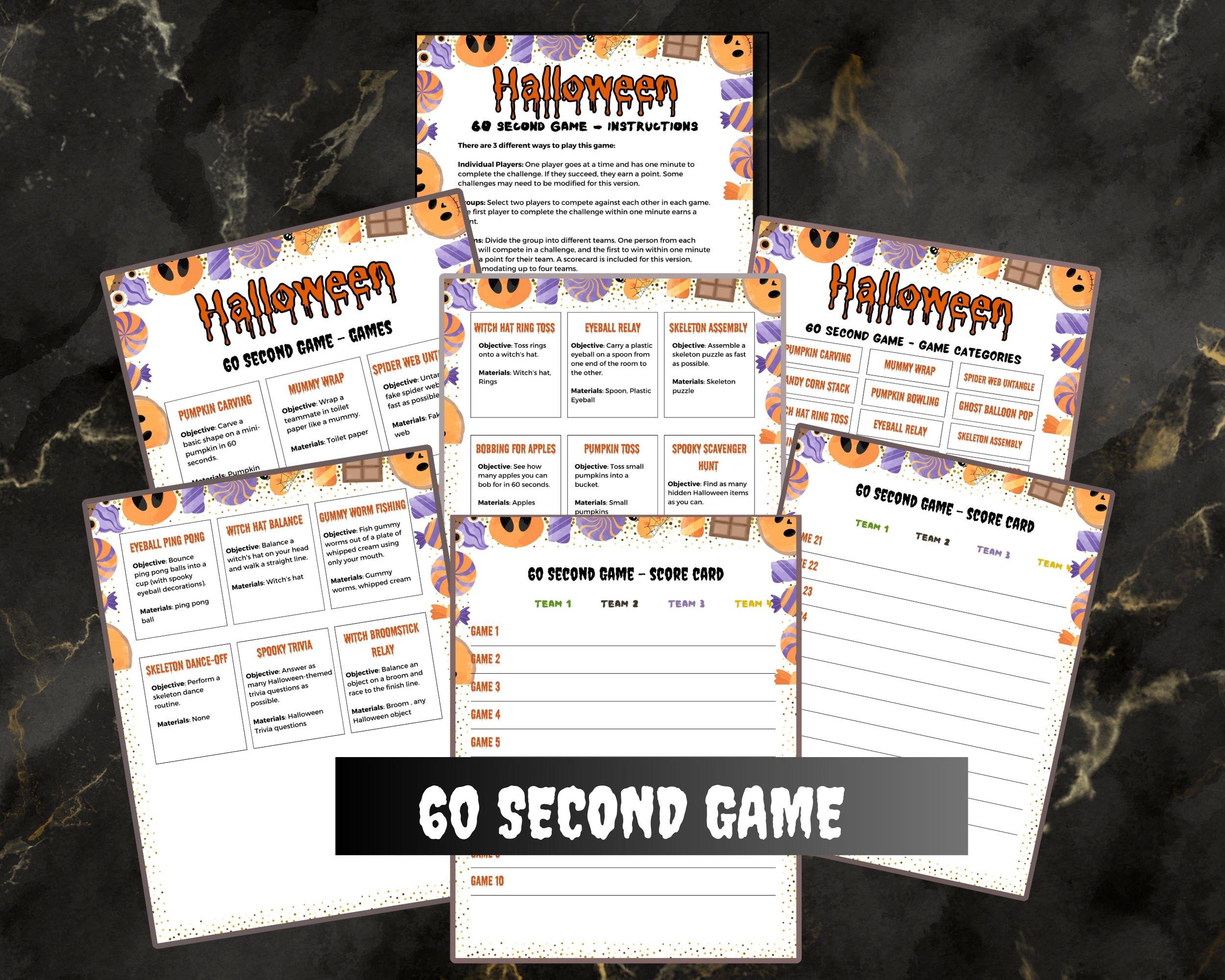 Halloween Game Bundle Printable Halloween Games Kids Halloween ...
