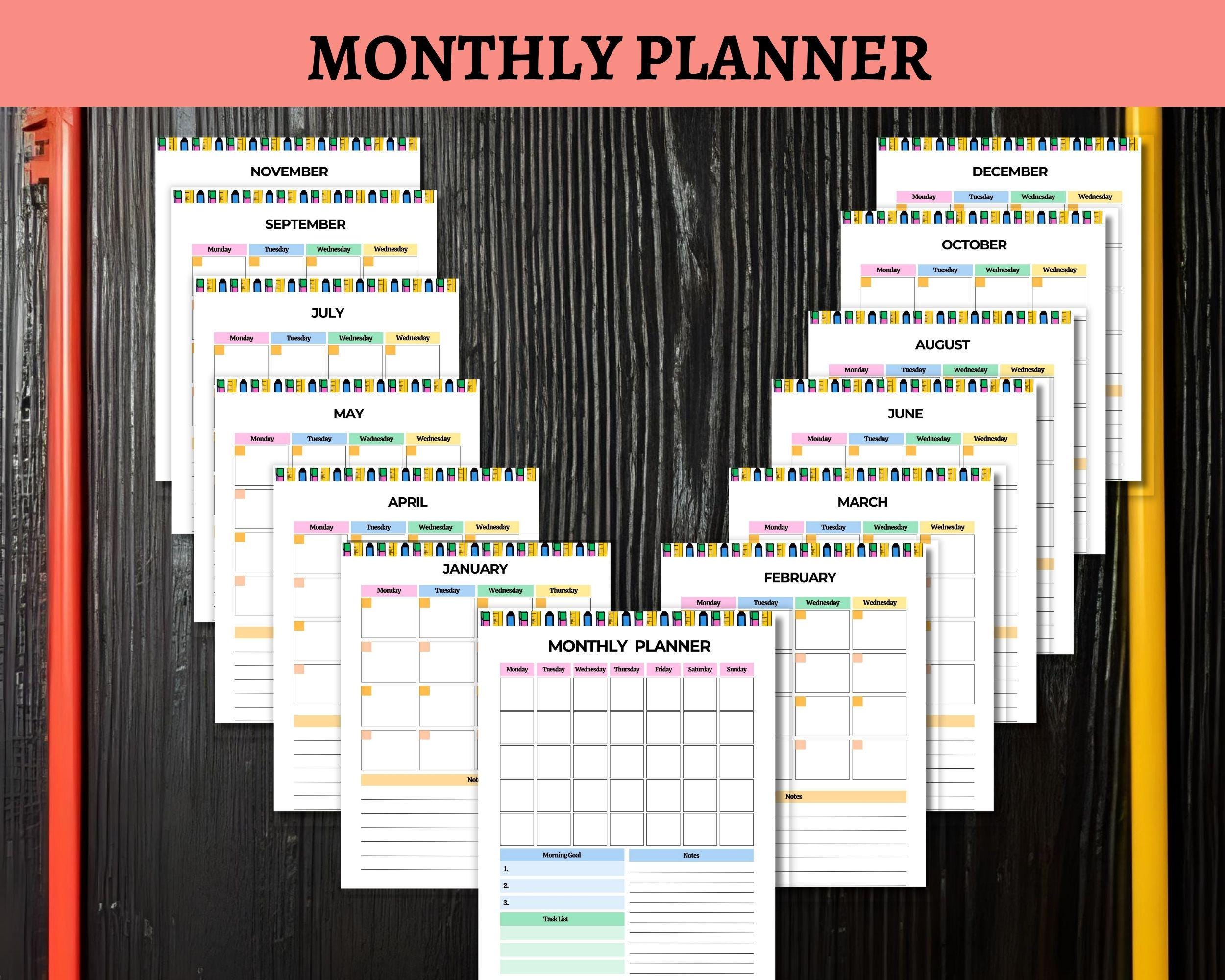 Printable Homeschool Planner Bundle Daily Weekly Monthly Lesson ...