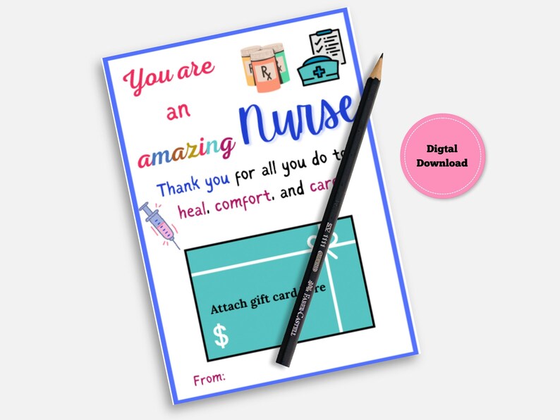 Nurse Appreciation Gift-card Holder, Printable Gift for Nurse, Nurse ...