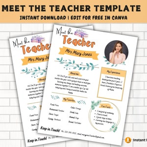 Editable Meet the Teacher | Meet the Teacher Printable | Meet the ...