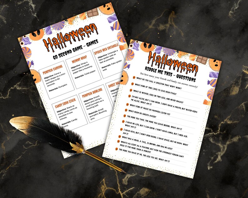 Halloween Game Bundle Printable Halloween Games Kids Halloween ...