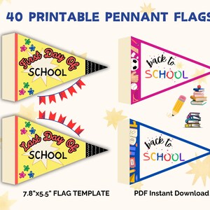 School Pennant Flag Banner First Day of School Flag Back to School Flag ...