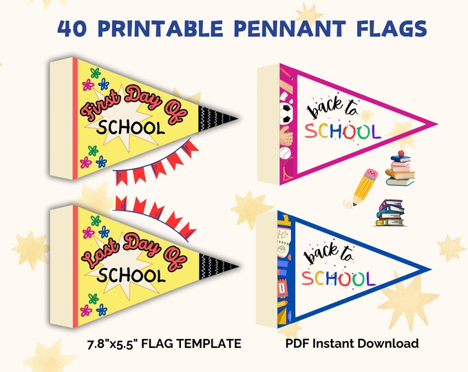 Pennant Flag, First Day of School Flag, 1st Day of School Pennant Flag ...