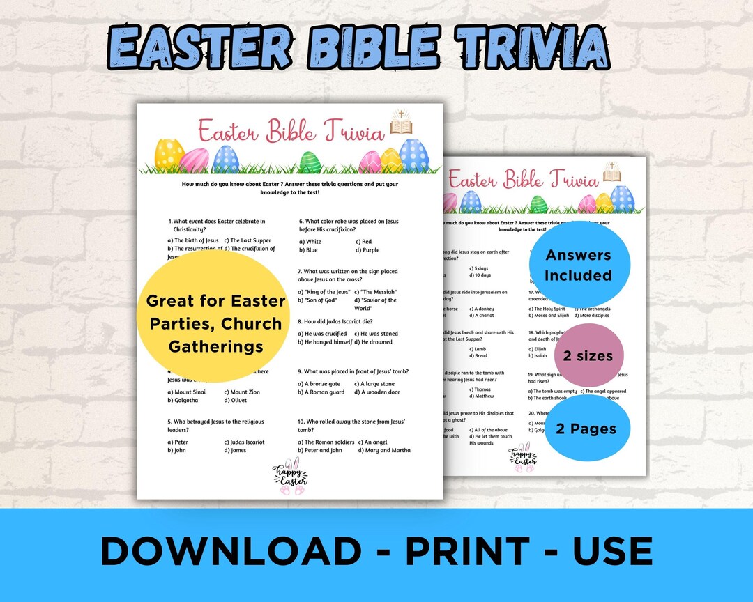 Easter Trivia Easter Bible Game Bible Trivia Games Church Bible Games ...