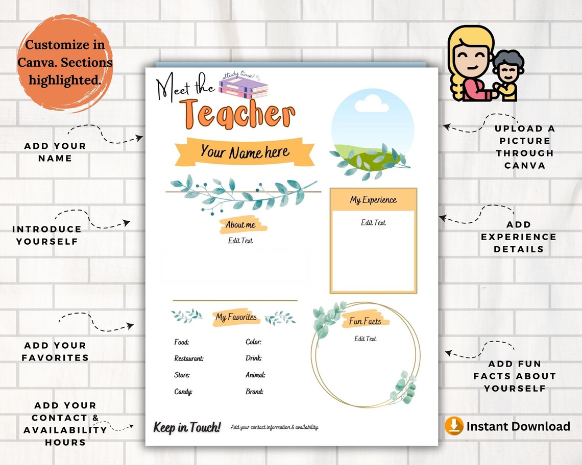 Editable Meet the Teacher Meet the Teacher Printable Meet the Teacher ...