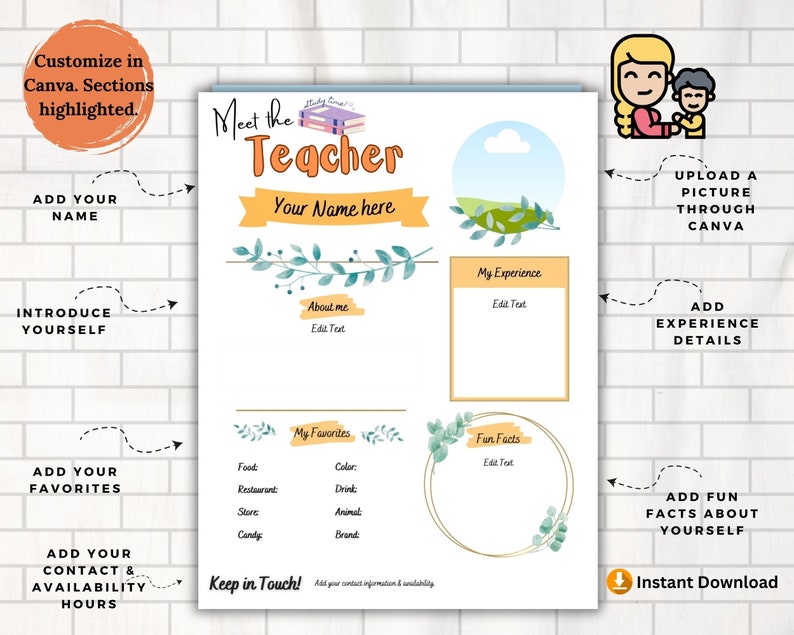 Editable Meet the Teacher | Meet the Teacher Printable | Meet the ...