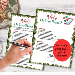Holiday Office Party Whats on Your Phone Game, Xmas Games, Christmas Work Party Game, Office ...