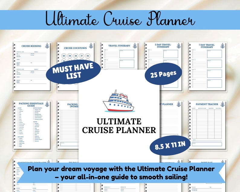 Cruise Planner Vacation Itinerary Planner Cruise Planning Kit Printable ...