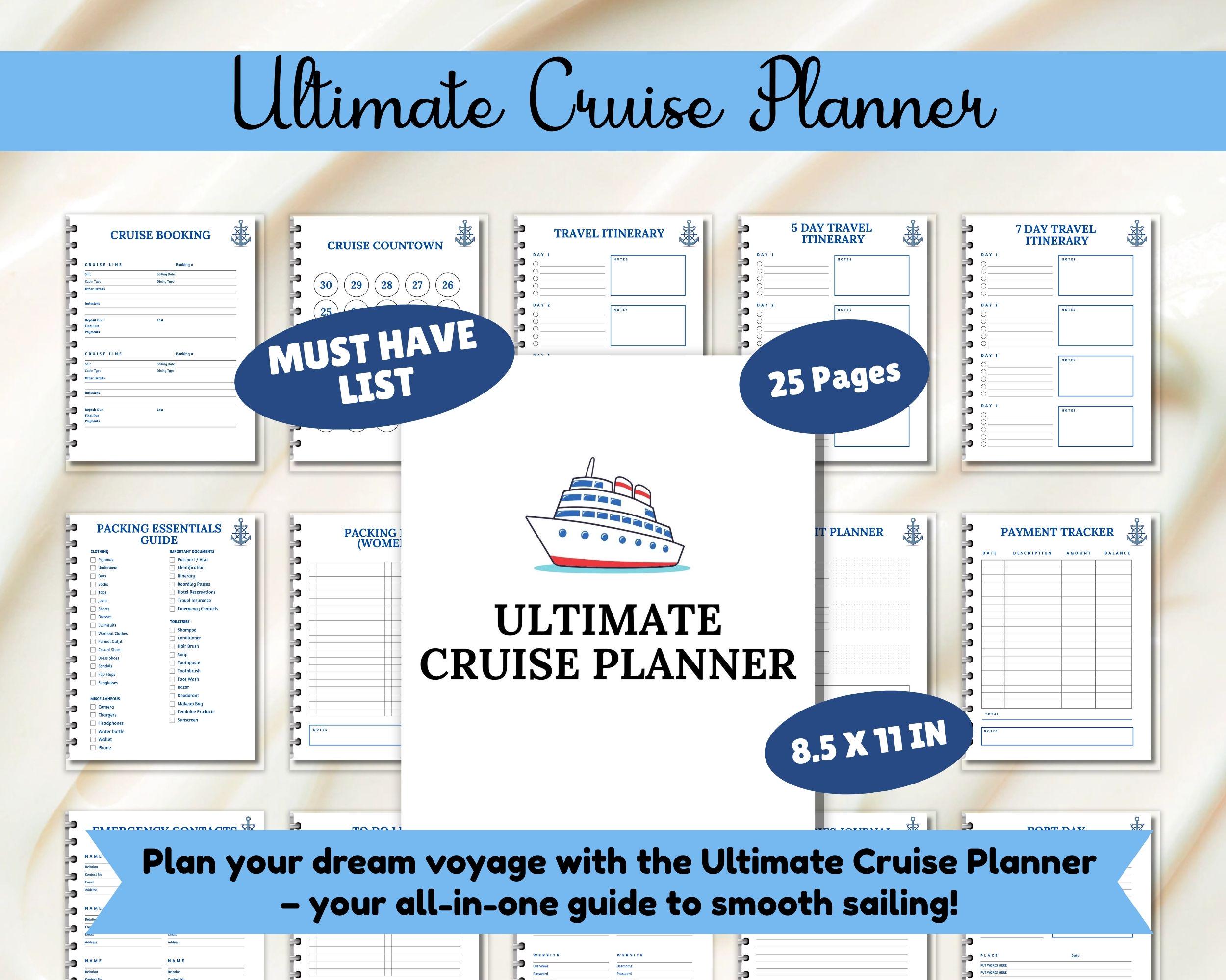 Cruise Planner Vacation Itinerary Planner Cruise Planning Kit Printable ...