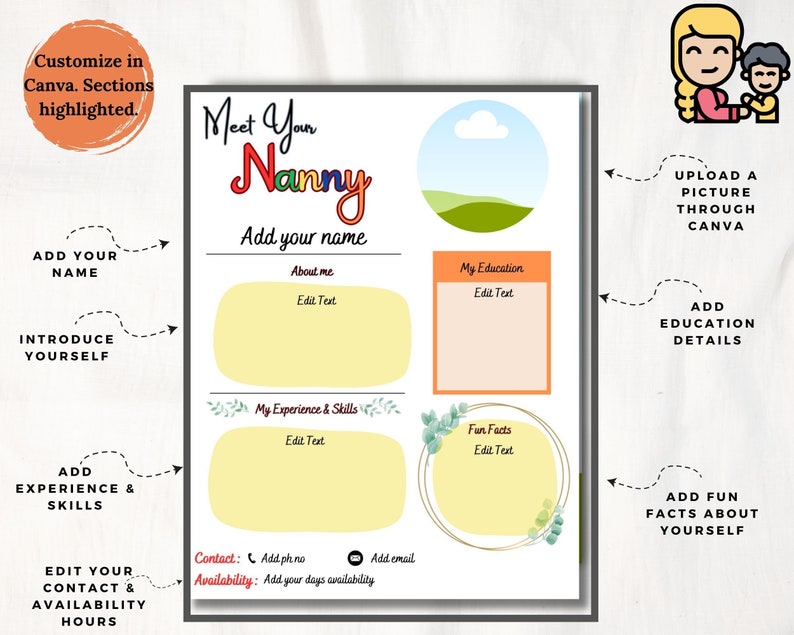 Meet Your Nanny, Nanny Template, Nanny Profile Professional Flyer ...