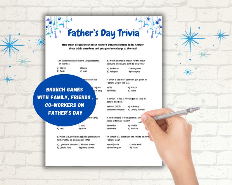 Fathers Day Trivia Stepdad Fathers Day Games Dad Trivia Fathers Day ...