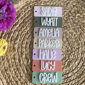 Custom Acrylic Bag Tag: Personalized Kids Name Keychain - Etsy