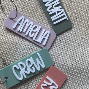 Custom Acrylic Bag Tag: Personalized Kids Name Keychain - Etsy