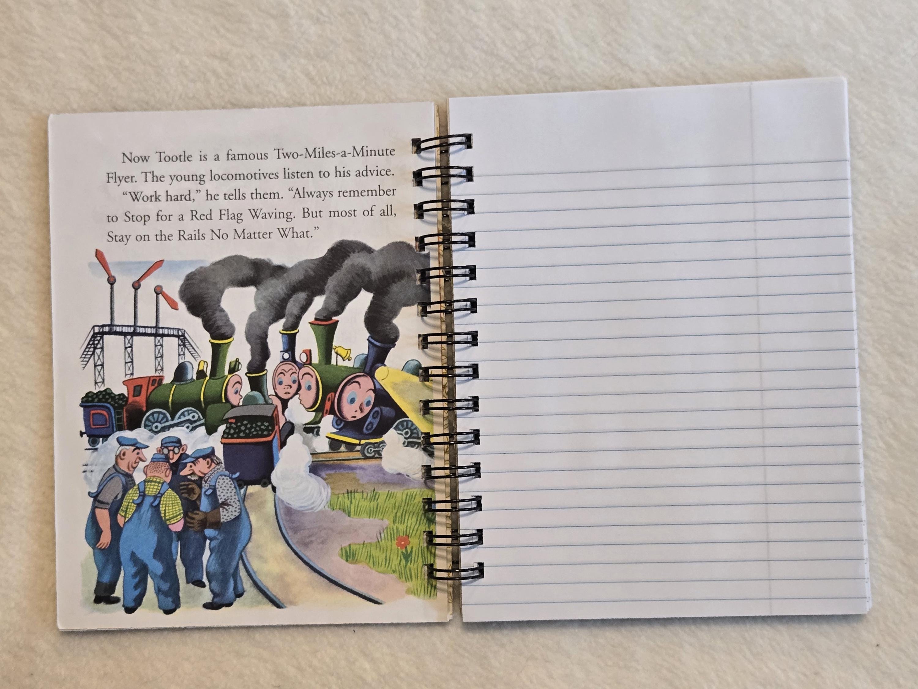 Tootle the Train Upcycled Spiral Bound Little Golden Book Journal With ...