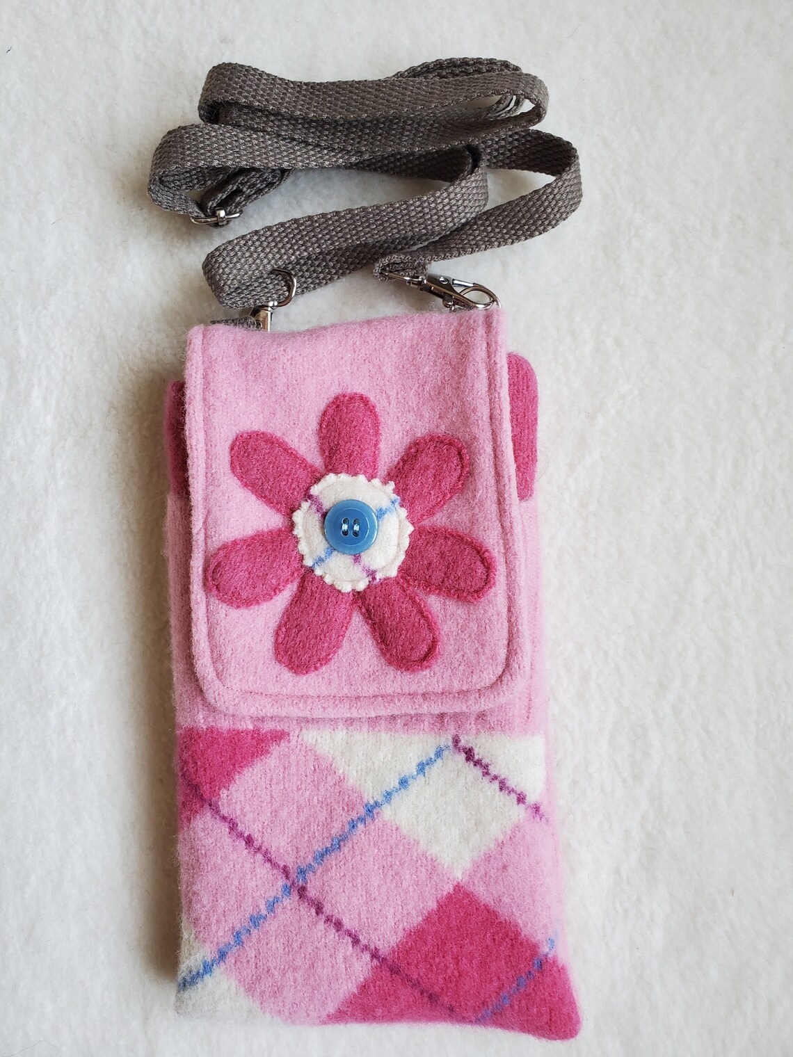 Felted Wool Hipster Style Phone Bag, Crossbody or Shoulder Strap ...