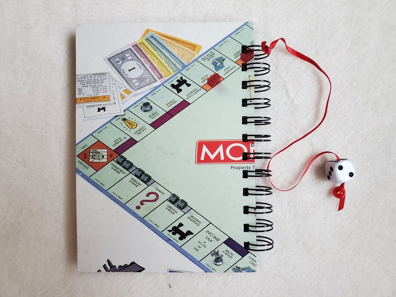 Recycled Monopoly Game Board Spiral Bound Journal Upcycled - Etsy