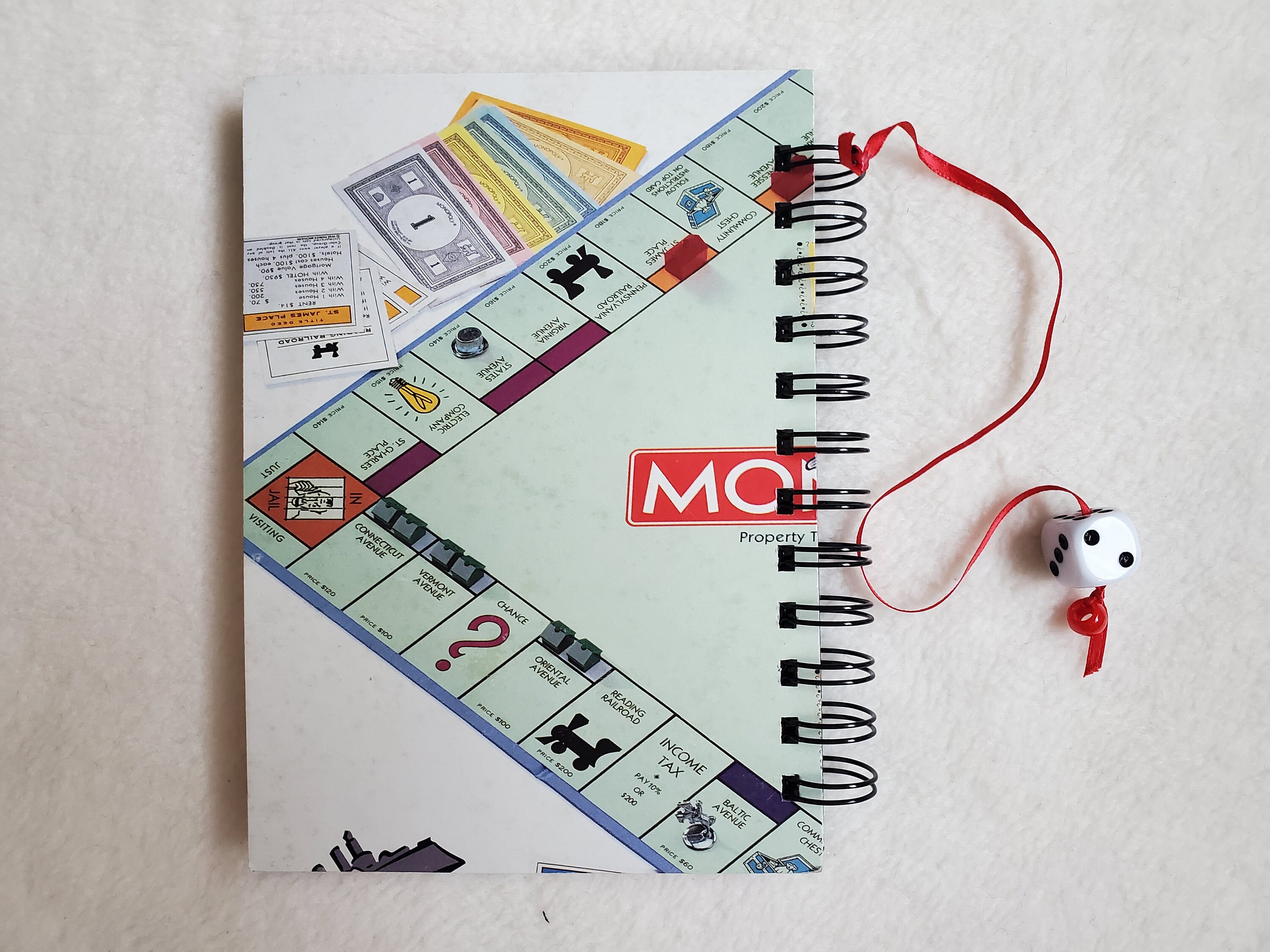 Recycled Monopoly Game Board Spiral Bound Journal Upcycled - Etsy