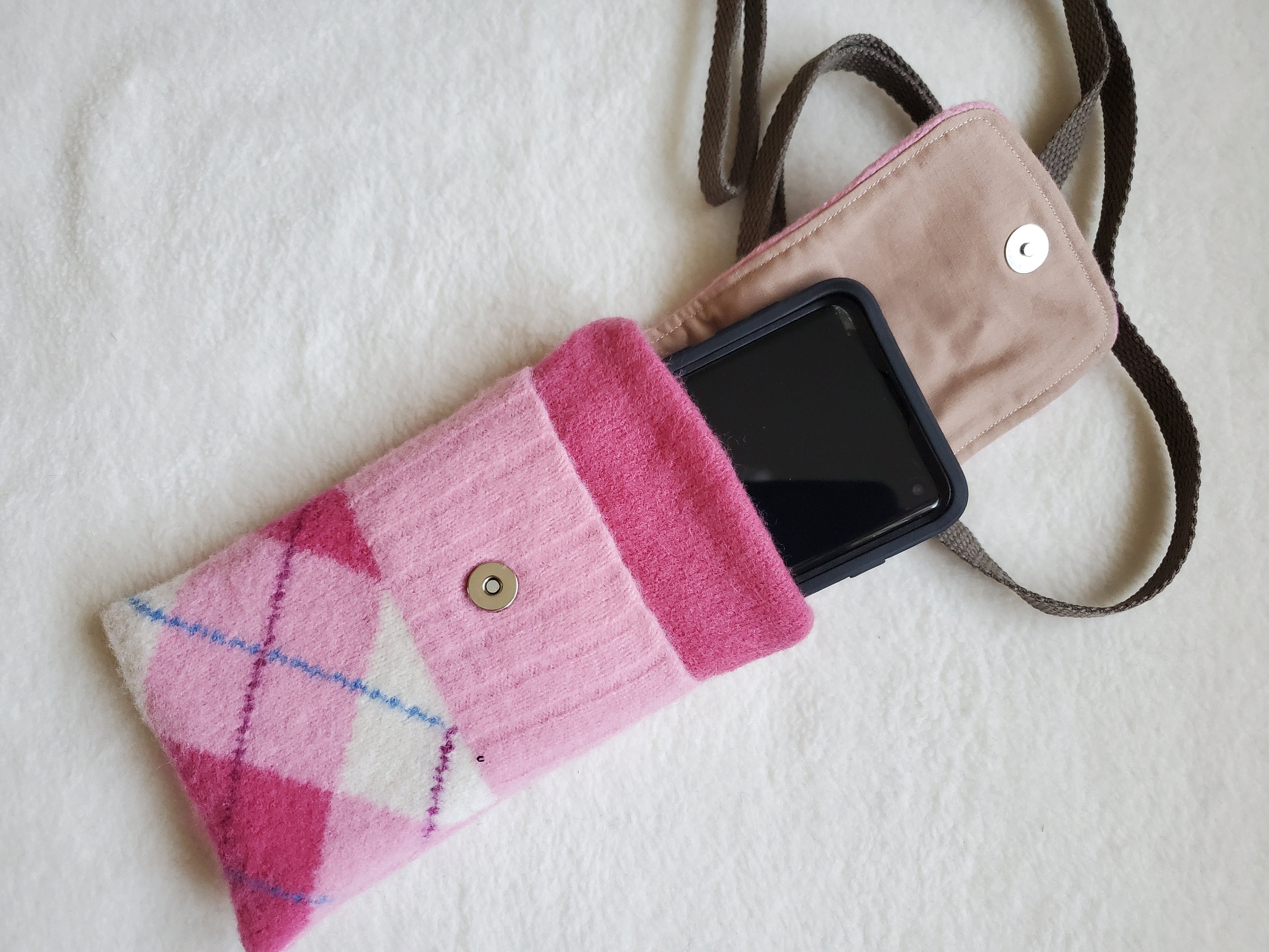 Felted Wool Hipster Style Phone Bag, Crossbody or Shoulder Strap ...