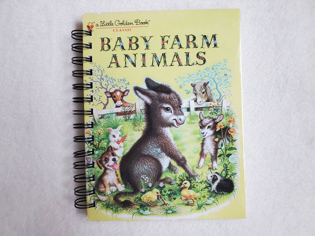 Baby Farm Animals Little Golden Book Classic Journal With Story Spiral ...