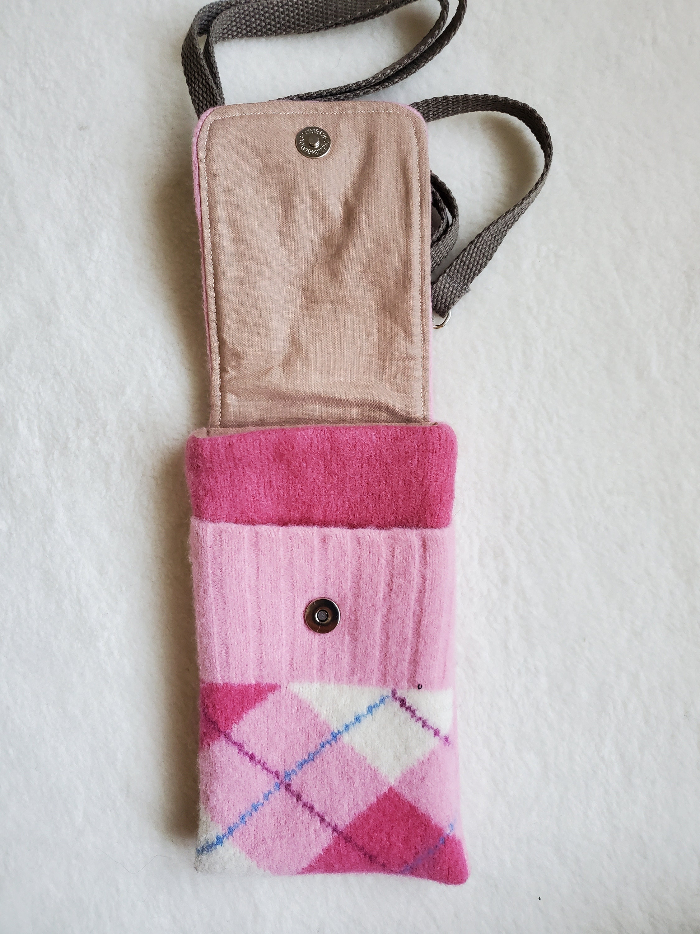 Felted Wool Hipster Style Phone Bag, Crossbody or Shoulder Strap ...