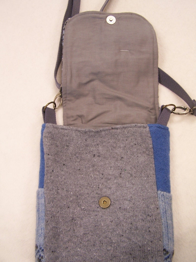 Handmade Recycled Felted Wool Sweater Purse / Cross Body / Hipster ...