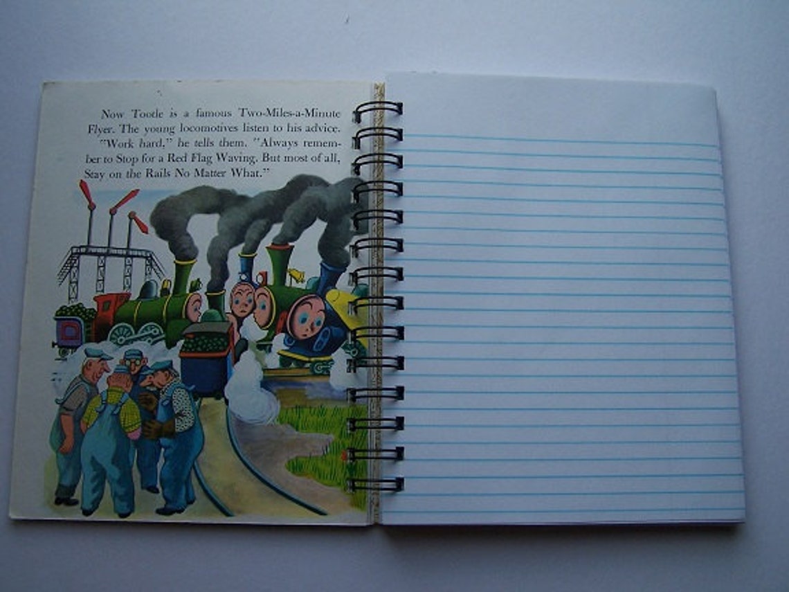 Tootle the Train Upcycled Spiral Bound Little Golden Book - Etsy