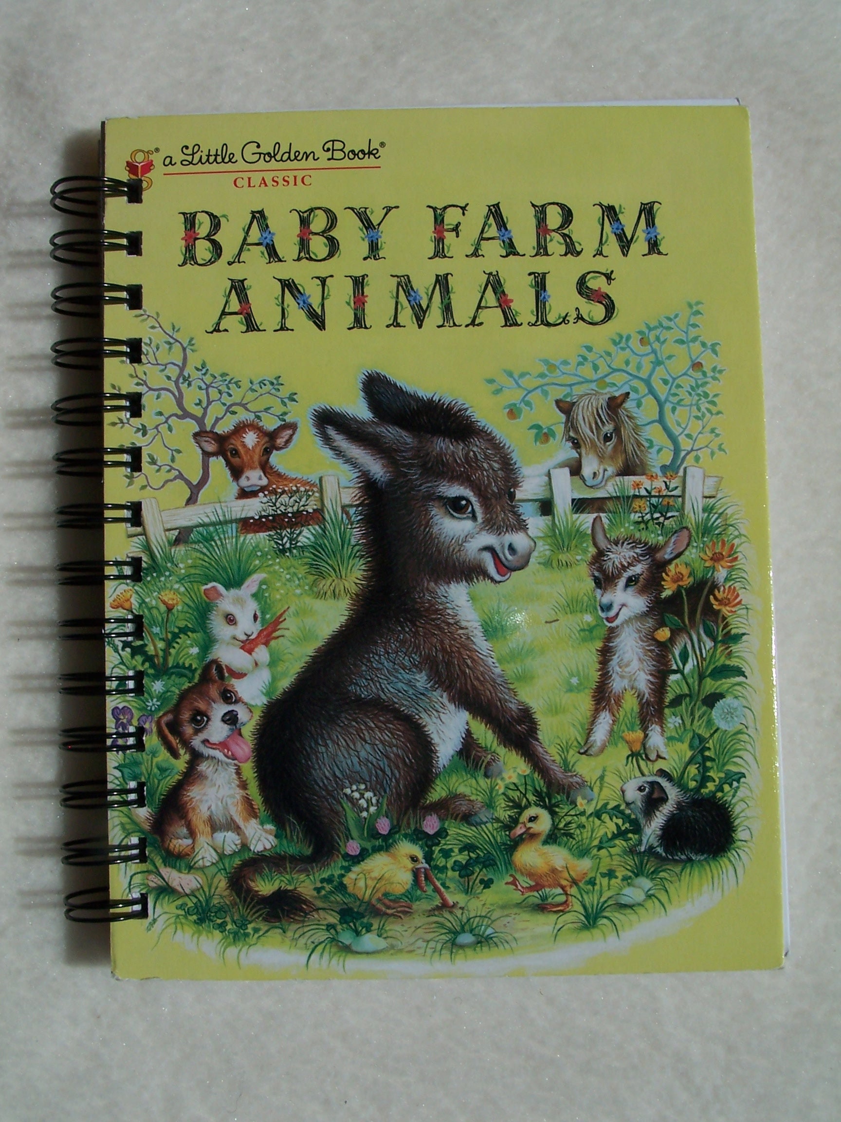 Baby Farm Animals Little Golden Book Classic Journal Spiral | Etsy