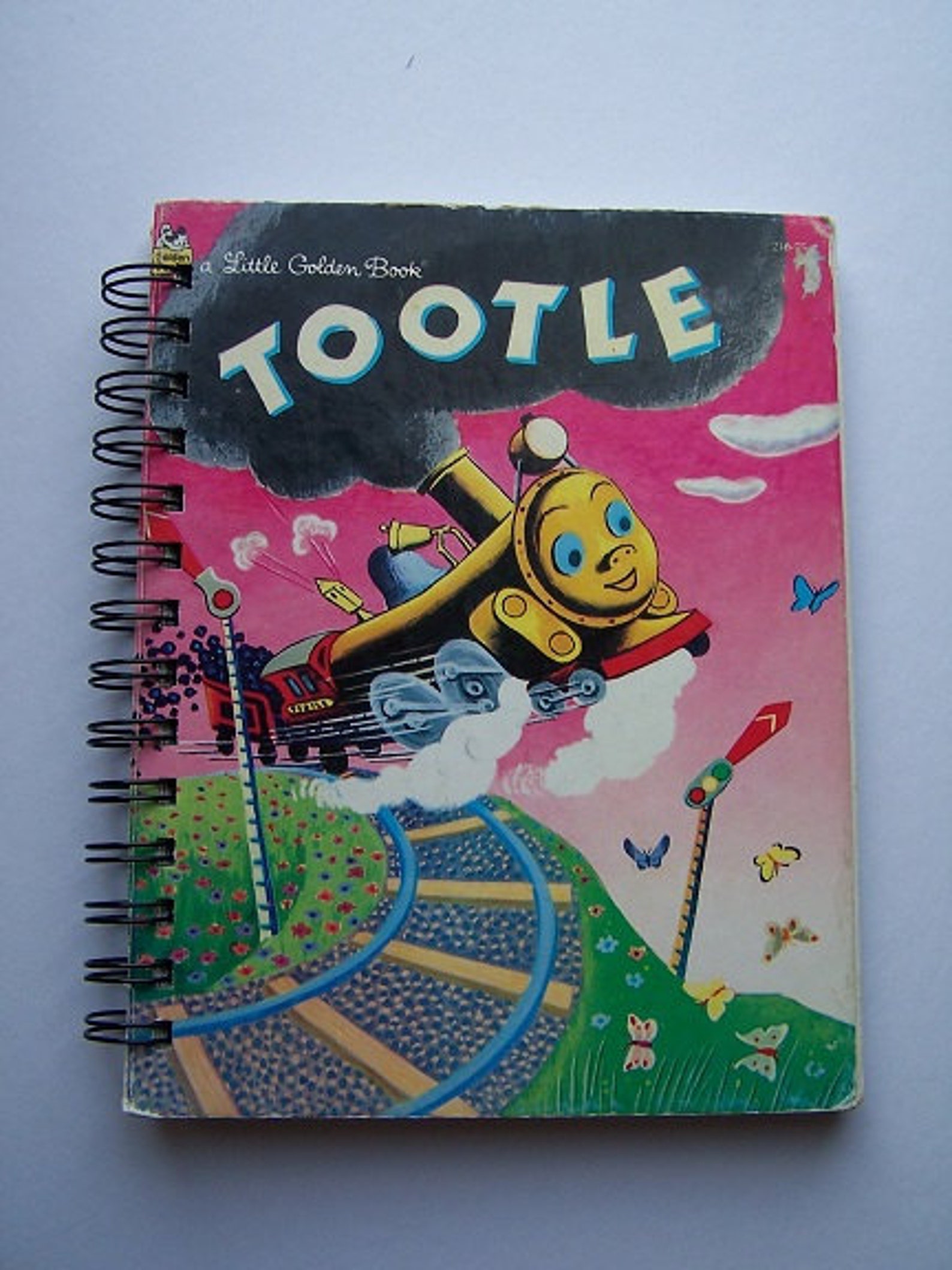 Tootle the Train Upcycled Spiral Bound Little Golden Book Journal With ...