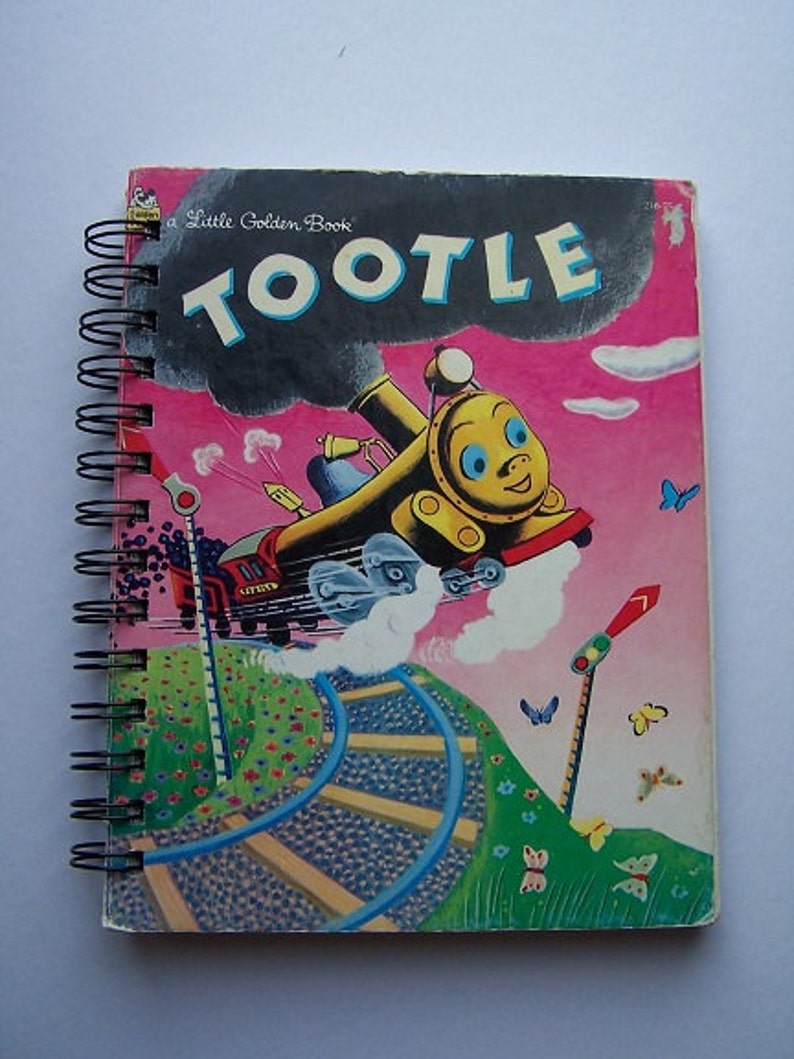Tootle the Train Upcycled Spiral Bound Little Golden Book Journal With ...