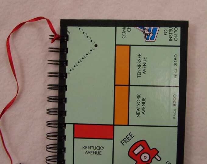 Recycled Monopoly Board Spiral Bound Journal Upcycled Tablet - Etsy