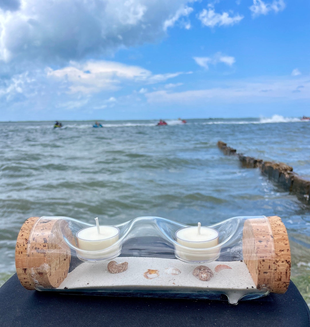 Glass Sand Terrarium,"lights Over the Beach" Clearwater Beach Sugar ...