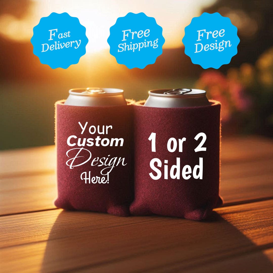 Custom Can Cooler: Personalized Drink Huggie, Promotional Coolies - Etsy