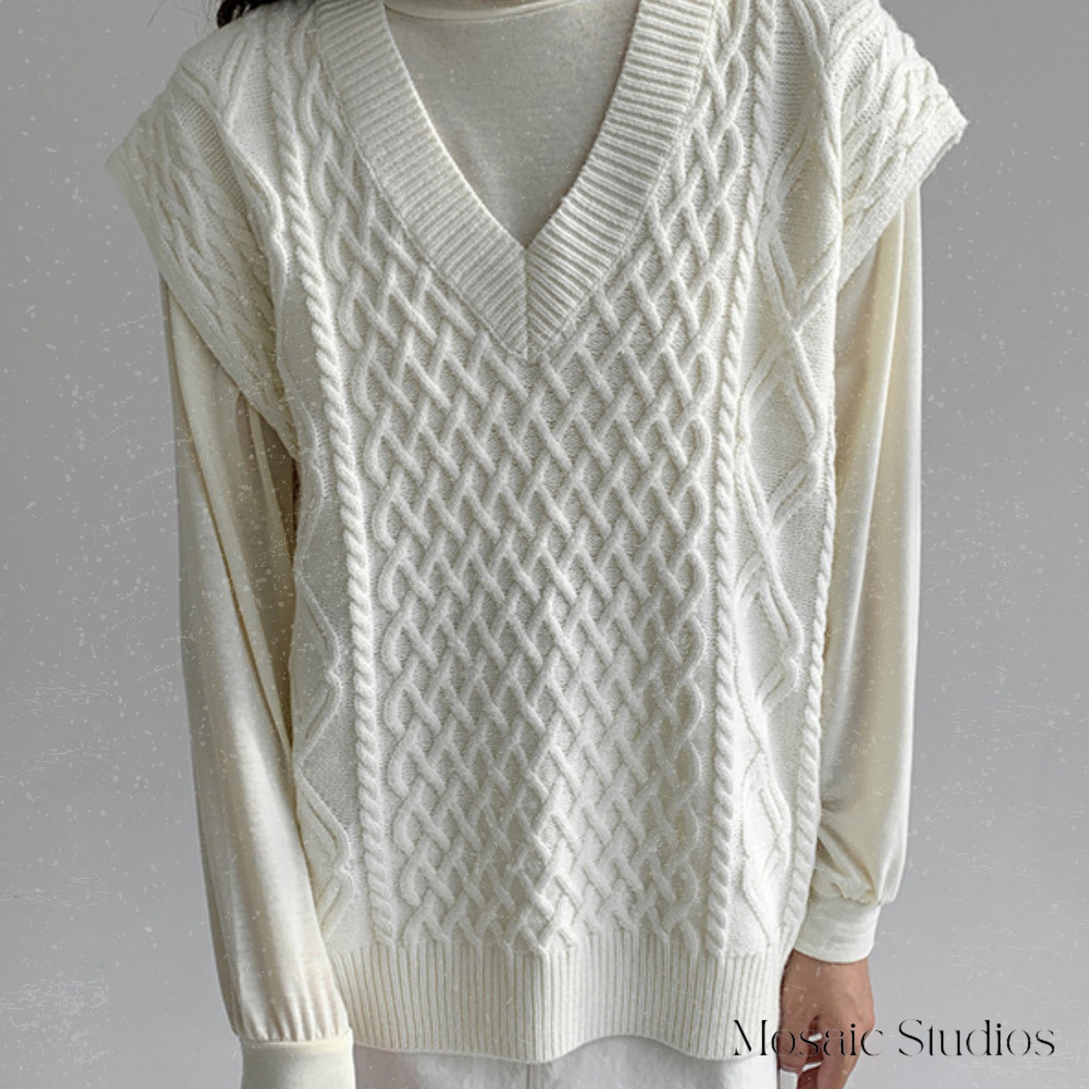 Women Knit V Neck Vest, Sleeveless Sweater Vest, Autumn Warm Knit Vest ...