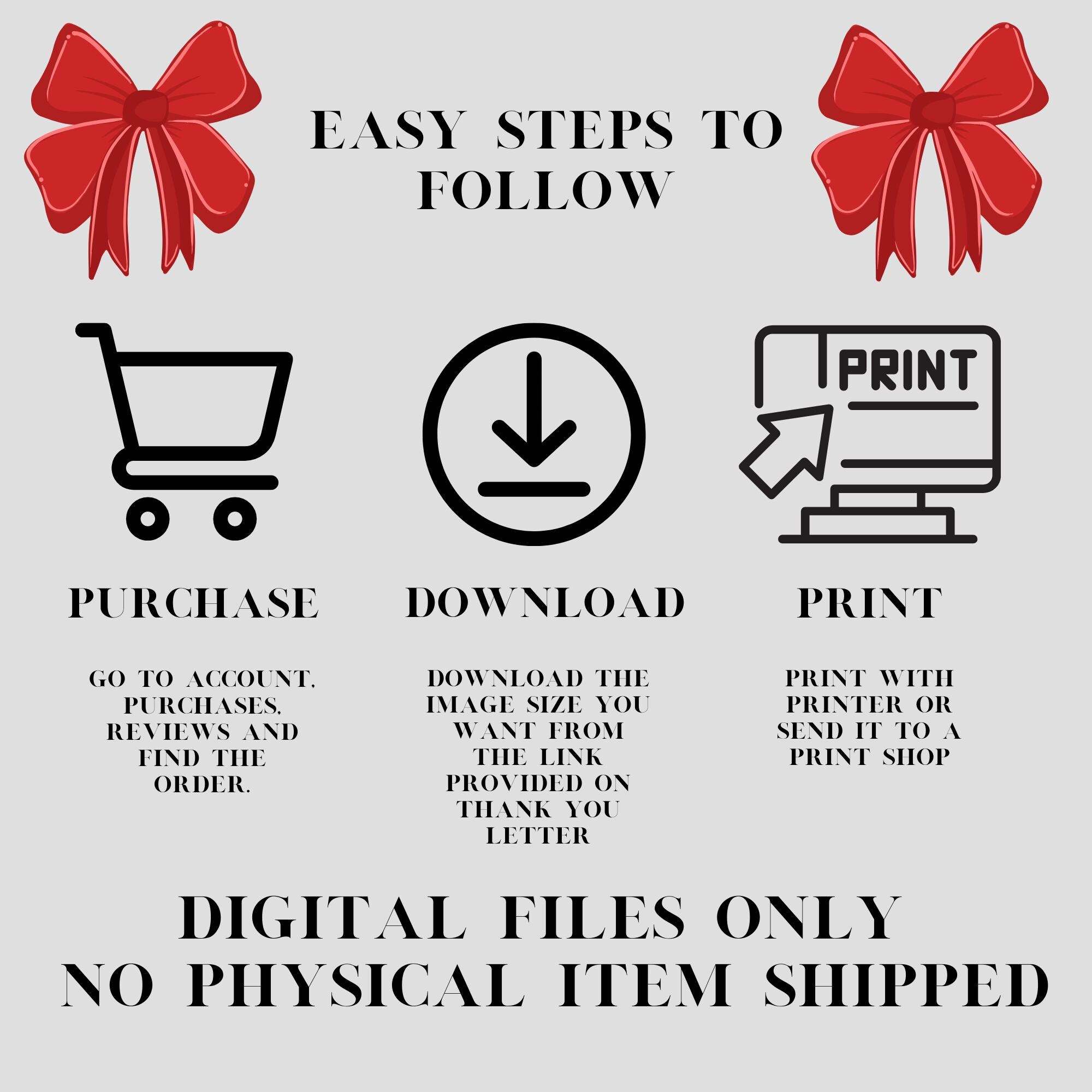 Black Santa Christmas List Art Print: Holiday Wall Decor (digital ...