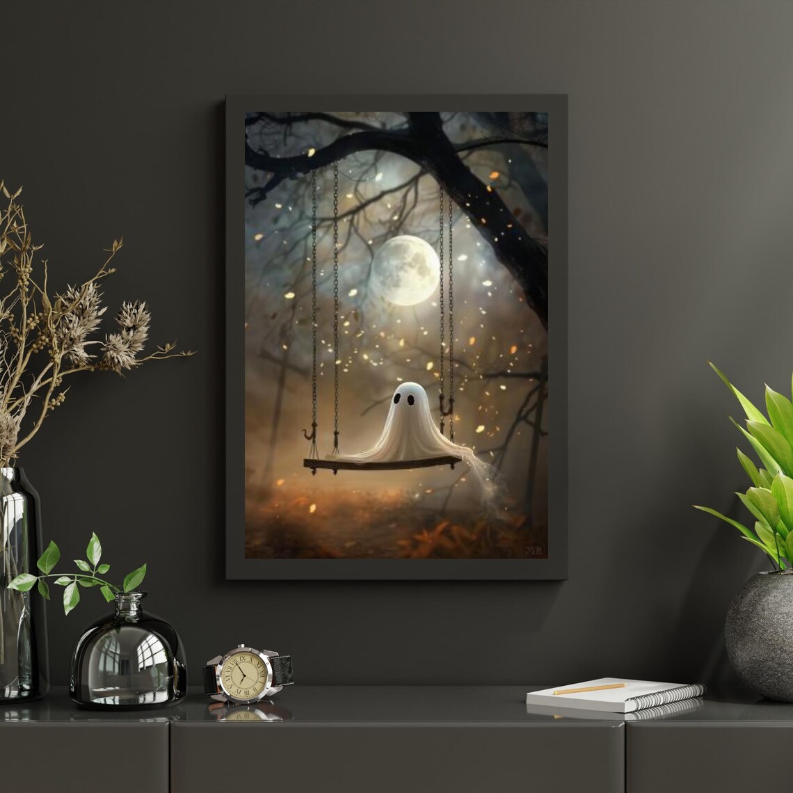 Ghost on Swing 1, Spooky, Fall, Fall Decor, Halloween, Halloween Decor ...