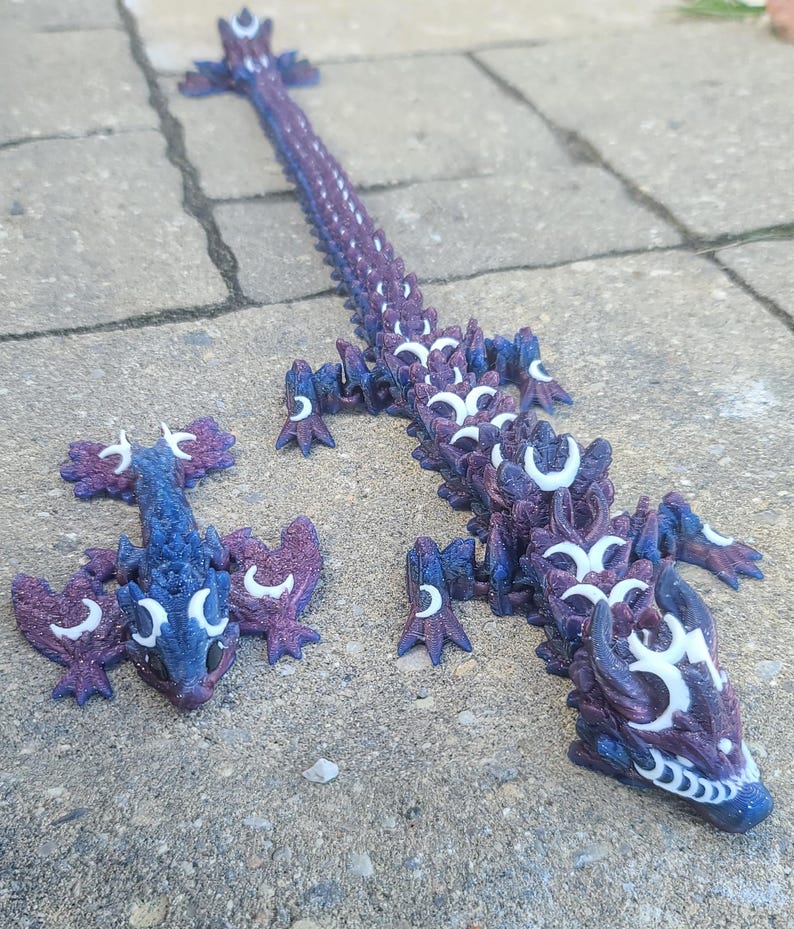 Lunar Dragon - 3D Printed Articulated Fidget Toy - Etsy