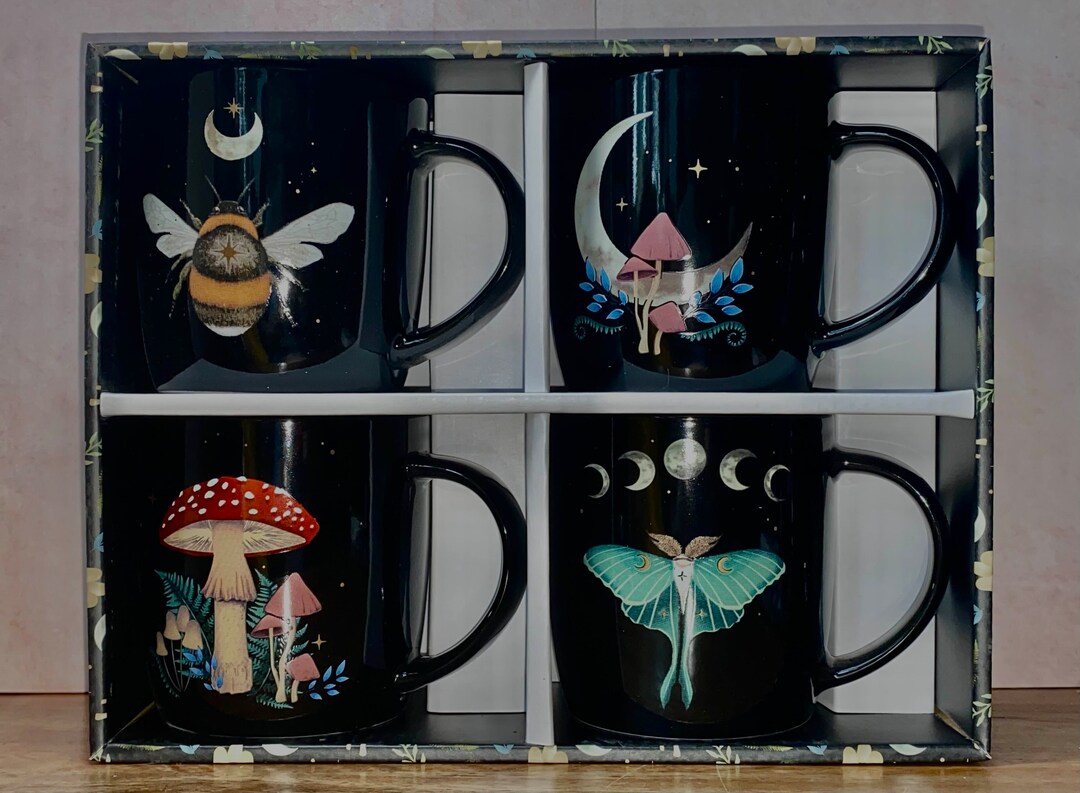 Set of Dark Forest-themed Mugs, Set of 4 - Etsy