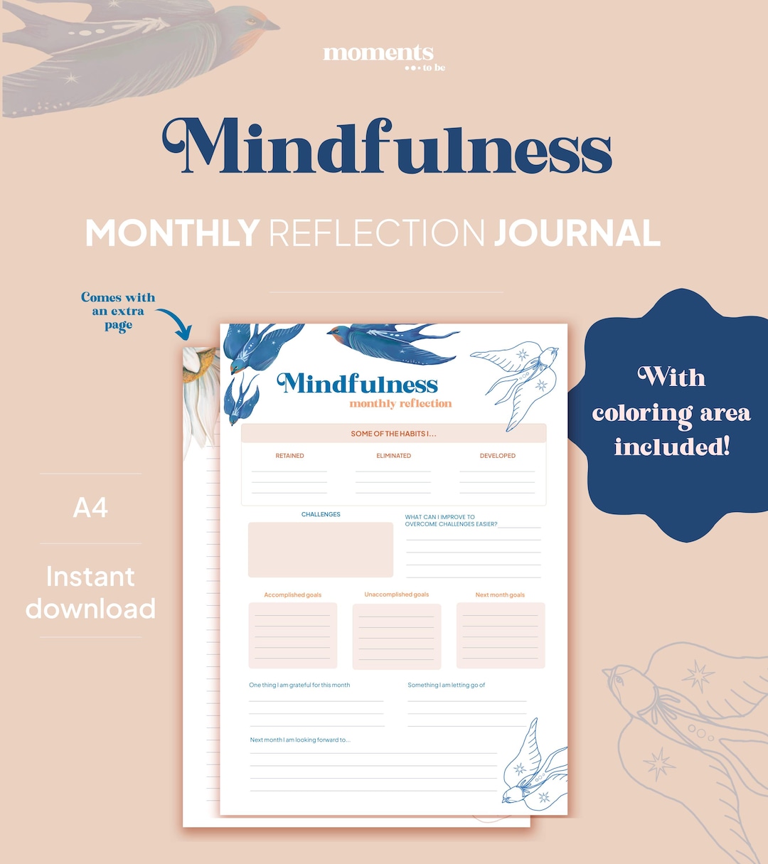 Mindfulness Journal - Self Care - Mental Health - Gratitude ...