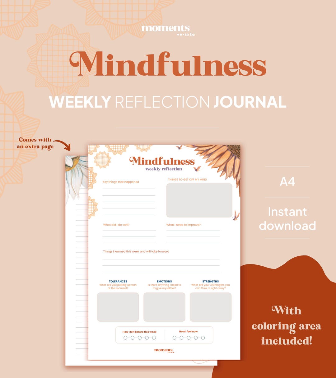 Mindfulness Journal - Self Care - Mental Health - Gratitude ...