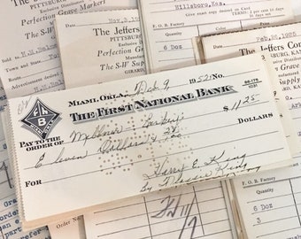 Old bank checks | Etsy