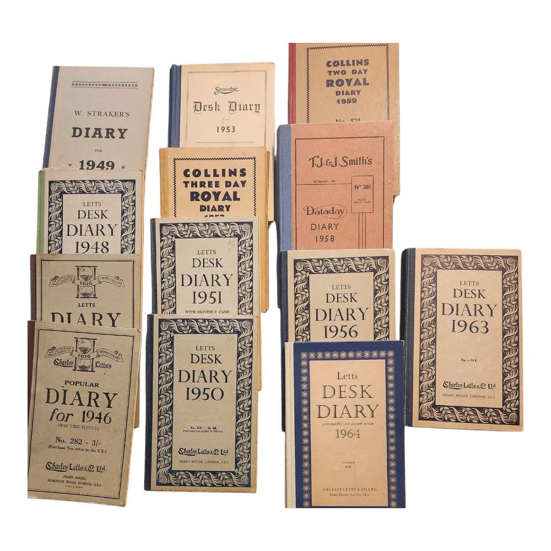 Vintage Daily Desk Diaries British Stage Actor's Collection of Years of ...