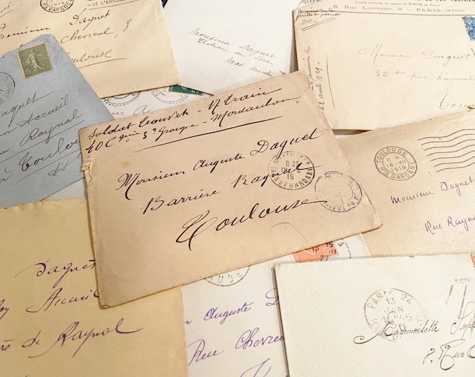 Vintage French Letters With Envelopes Six Letters With Envelopes Dating ...