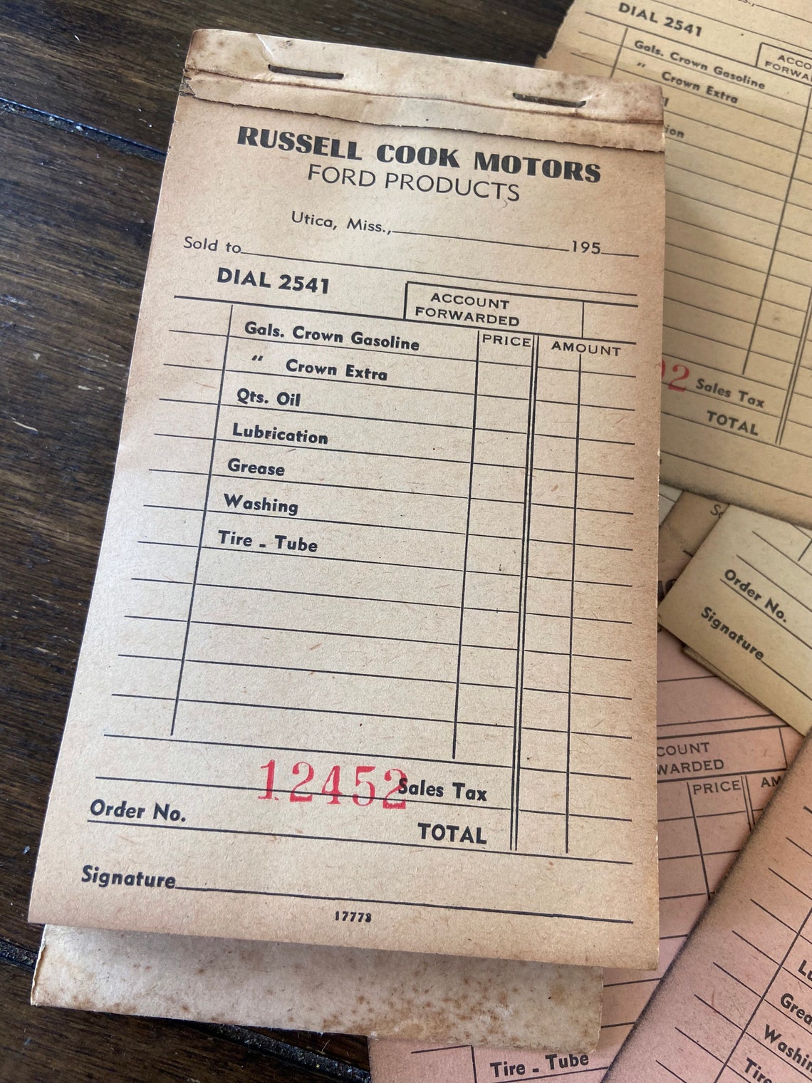 1950s Duplicate Receipt Book from Ford Dealership Vintage | Etsy