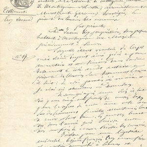 Antique French Handwritten Legal Document 19th Century French ...