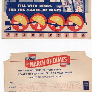 1950s March of Dimes School Collection Card - Set of 5 - Etsy