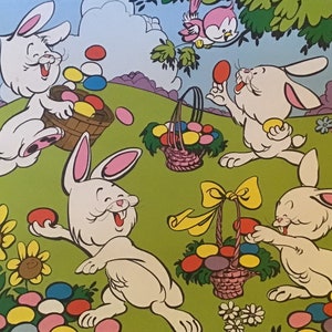 1982 Vintage Cardstock Easter Bunny Display Card for Lucky Egg Vending ...