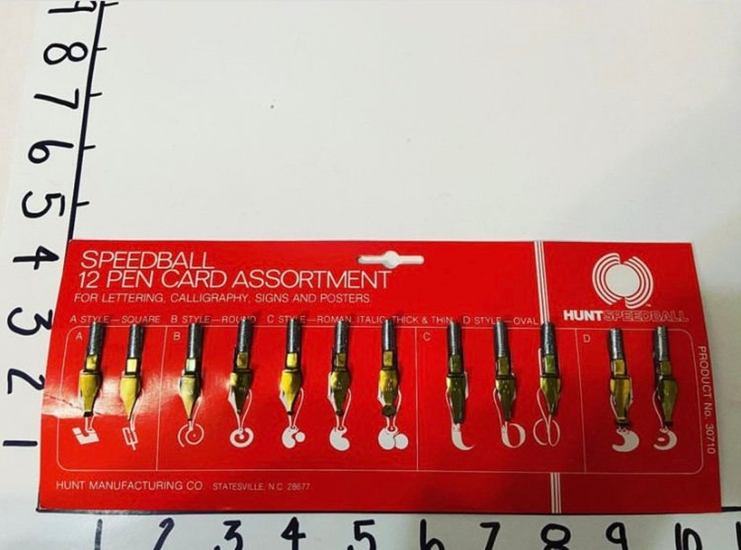 Vintage Speedball Nibs on Original Store Display Card 1970 Speedball ...
