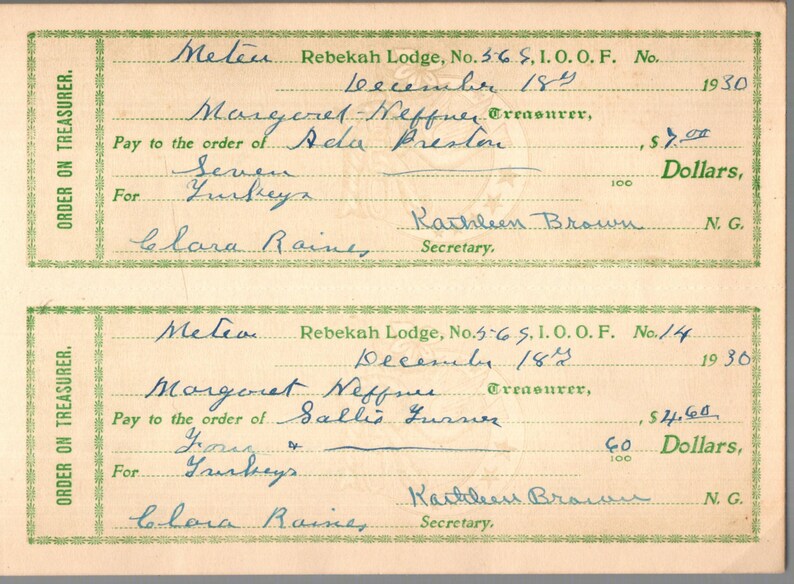 1903s Rebekah Lodge Treasurer Receipts Package of Handwritten and Blank ...