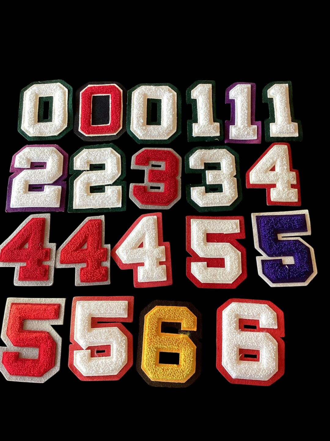 Vintage Chenille Number Patches: Mixed Colors, Sew-on, 20 Piece Set - Etsy
