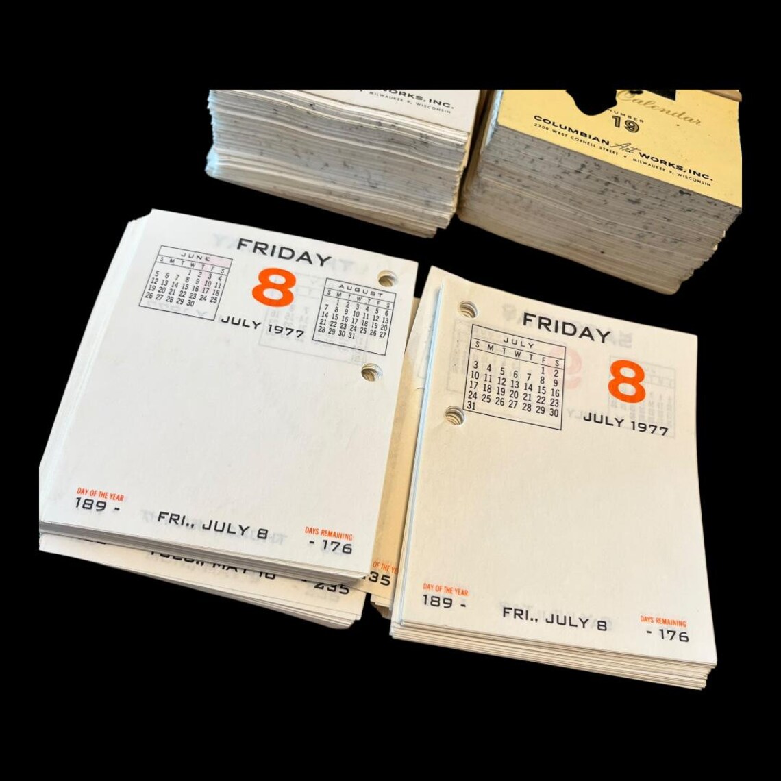 Vintage Desk Calendars 1960s-70s: Junk Journal Ephemera Supply - Etsy